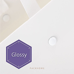 PACKHOME 10 Large Gift Bags 14.5x5x10.5 Inches, White Premium Gift Bags with Handles for Gift Giving (Glossy White)