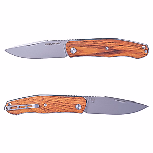 Real Steel Knives Serenity Slipjoint Folding Knife 3.375" N690 Satin Drop Point Blade, Rosewood Handle