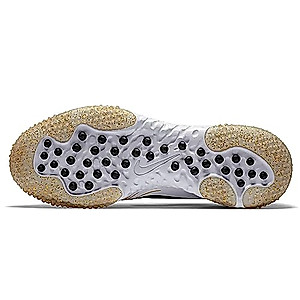 Nike Men's Alpha Huarache Elite 3 Premium Turf Baseball Shoes (10.5 US, White/Metallic Vivid Gold/Black)