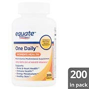 Equate One Daily Women's Health Tablets, 200 Count (Pack of 3)