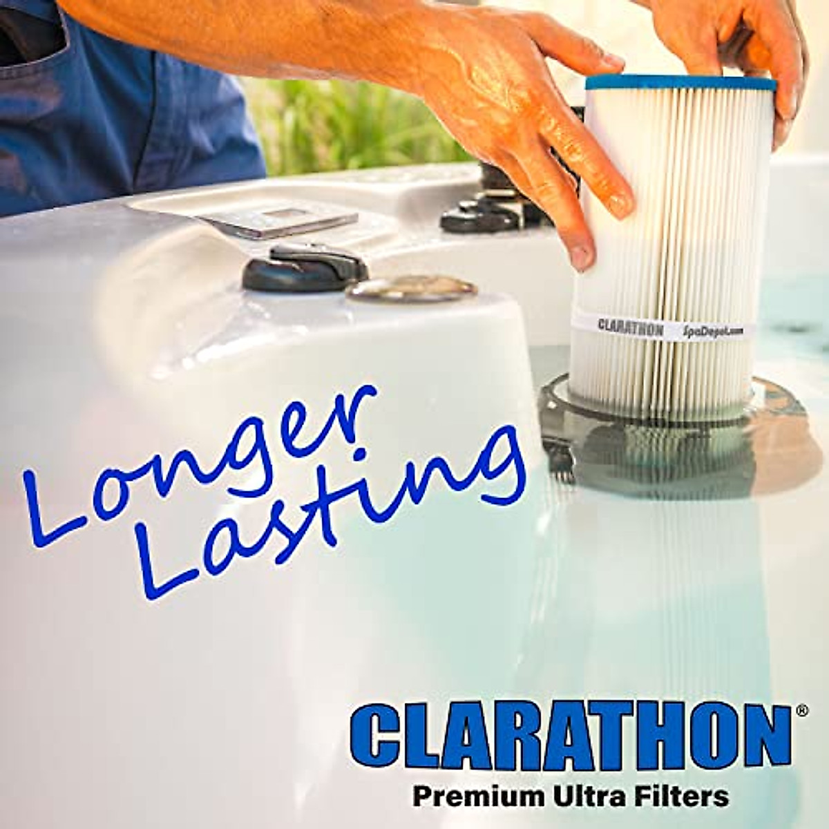 Clarathon 2-Pack Spa Filters Replacement for Unicel 6CH-940, Pleatco PWW50 P3, Filbur FC-0359