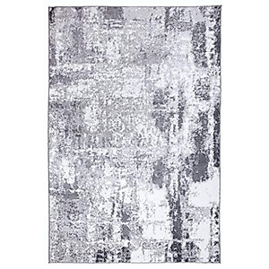 Rugshop Contemporary Abstract Distressed Area Rug 7'10" x 10' Gray