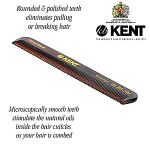 Kent Slim Jim Handmade All Fine Tooth Pocket Comb for Men, Hair Comb Straightener for Everyday Grooming Styling Hair, Mustache and Beard, Use Dry or with Balms, Saw Cut Hand Polished, Made in England