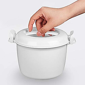 Exogio Microwave Rice Cooker Multifunction Small Lunch Container Microwave Cooker Cookware for Microwave Oven 17.5x21x14cm