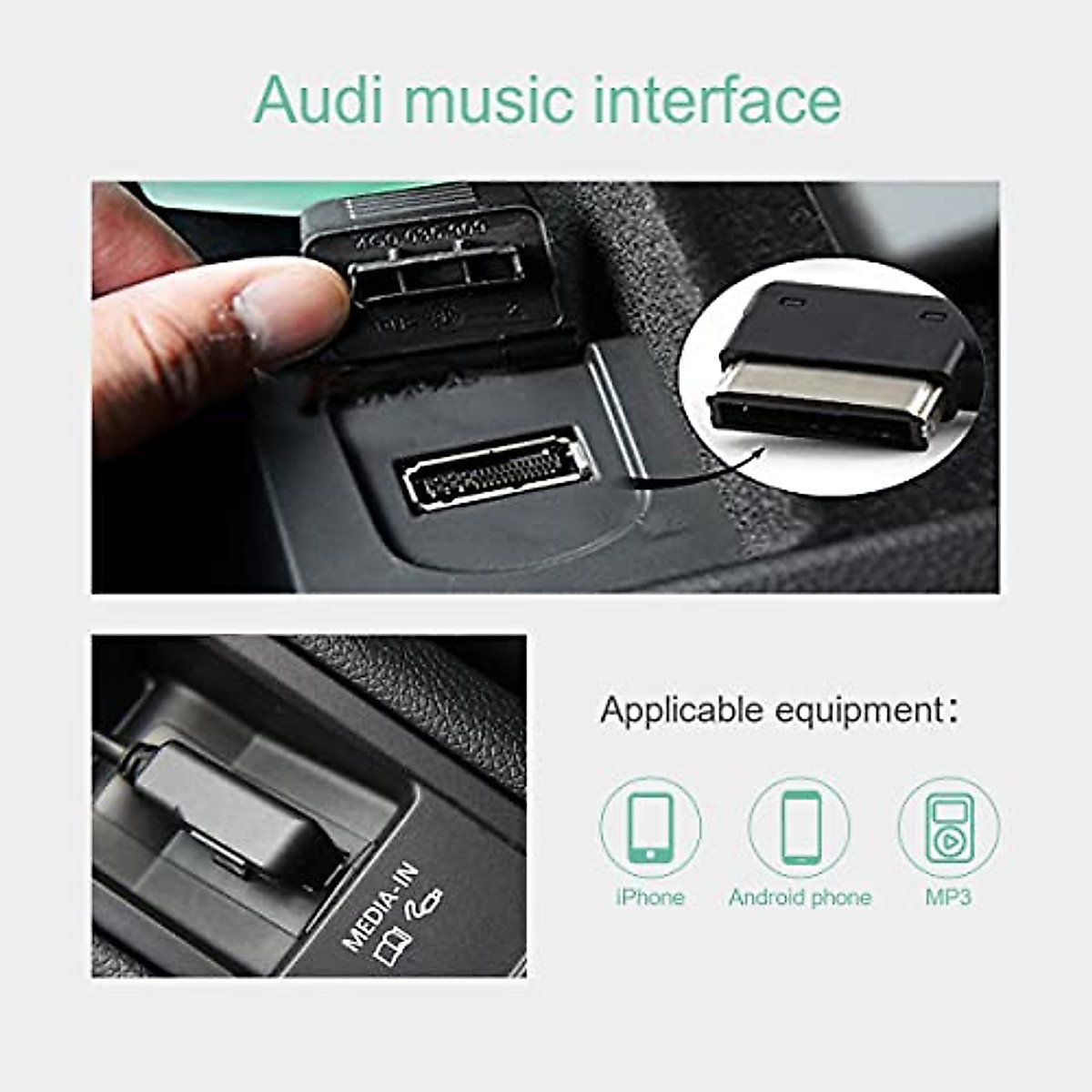CHELINK AMI MMI Music Interface to 3.5mm Female Audio Cable for Audi, Stereo Jack Cord Adapter Cable Compatib for i-Phone Andriod MP3 Player, Fit for Bently Audi A3/A4/A5/A6/A8/Q5/Q7/R8/TT VW ect.