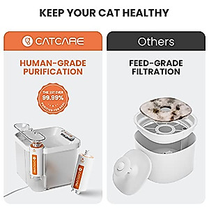 CAT CARE Cat Water Fountain - 84oz/2.5L Automatic Pet Water Fountains Bowl Dispenser for Cat Dog Drinking with Patented Filtration Tech, 3 Months Filter, Ultra Quiet, Removes Various Impurities