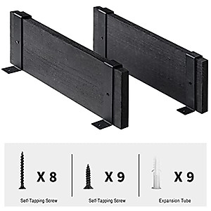 LAVIEVERT Floating Shelves Wall Mounted Set of 2, Rustic Wood Wall Storage Shelves for Bedroom, Living Room, Bathroom, Kitchen, Office - Black