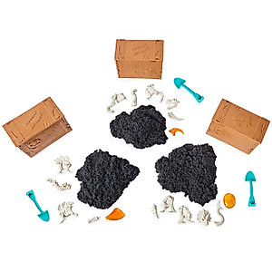 Kinetic Sand, Dino XCavate 3-Pack, Made with Natural Sand, Play Sand Sensory Toys for Kids Ages 6 and Up