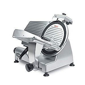 KWS MS-12NT Premium Commercial 420w Electric Meat Slicer 12-Inch Non-sticky Teflon Blade, Frozen Meat/ Cheese/ Food Slicer Low Noises Commercial and Home Use [ ETL, NSF Certified ]