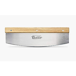 Premium Pizza Cutter Rocker With Wooden Handle & Safe Guard by Revolution Product Sharp Stainless Steel Blade Pizza Slicer Wheel Big Pizza Knife Cutters I Chop and Slices Dough Cake Oven Accessories I