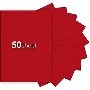 50 Sheets Red Cardstock 8.5 x 11, 250gsm Thick Red cardstock Paper for DIY Arts Christmas Cards Making, Red Craft Paper for Invitations, Stationary Printing,Scrapbook Supplies (250gsm/92lb)