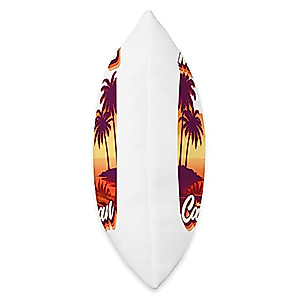 Magens Bay Retro Beach Accessories Retro 80's Style Magens Bay Caribbean Palm Tree Surf Throw Pillow, 18x18, Multicolor