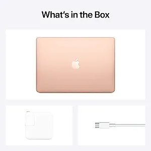 Apple 2020 MacBook Air Laptop M1 Chip, 13" Retina Display, 8GB RAM, 256GB SSD Storage, Backlit Keyboard, FaceTime HD Camera, Touch ID. Works with iPhone/iPad; Gold