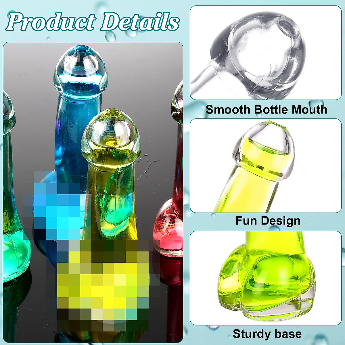 Funny Shot Glasses Set of 4 Bachelorette Party Favors for Unique Party Creative Shape Martini Glasses Wine Cups Crystal Glassware Cups Bachelorette Party Favors Ideal Gag Gifts(Clear)