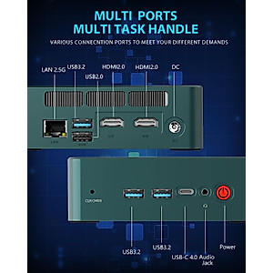 MOMENTPLUS Mini Gaming PC,AMD Ryzen 7 7735HS(Up to 4.75GHz) 32GB RAM 1TB SSD Mini Computers Windows 11 Pro, AMD Radeon 680M Micro PC Support 4K Triple Display/USB4/WiFi6/BT5.2