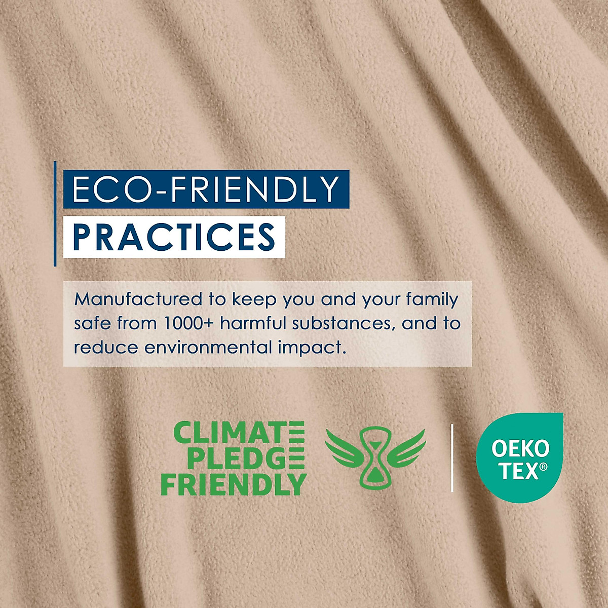 Martex 1B06849 Super Soft Fleece Lightweight Reversible Cozy Warm Sofa Blanket Low Lint Luxury Hotel Style All Seasons Layering Solid Pet Friendly Twin Size Bed and Couch Blankets, Twin, Beige