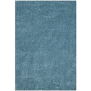 SAFAVIEH California Shag Collection Area Rug - 8' x 10', Turquoise, Non-Shedding & Easy Care, 2-inch Thick Ideal for High Traffic Areas in Living Room, Bedroom (SG151-5858)