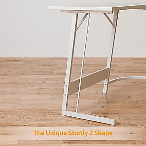 CubiCubi L Shaped Gaming Desk Computer Office Desk, 59 inch Corner Desk with Large Monitor Stand for Home Office Study Writing Workstation, White