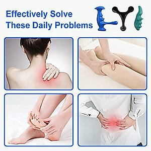 Abnaok Manual Trigger Point Massage Tool and Thumb Saver for Full Body Deep Tissue Massage, with 3-Legged Massage Knobs, Stress Relief