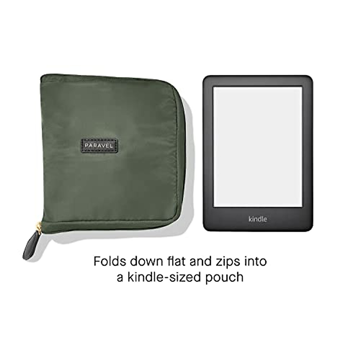 PARAVEL Fold-Up Travel Backpack | Safari Green | Everyday Lightweight, Packable Travel Hiking Nylon Daypack | Carry On Luggage Bag with Trolley Sleeve for Women and Men