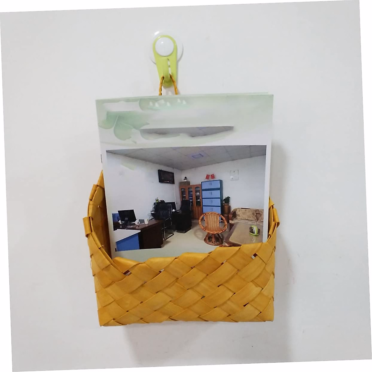 VILLFUL 1Pc Decorative Wood Woven Wall Hanging Basket for Home Stylish Storage Basket Ideal for Wall Decor for Indoor and Outdoor Plant Display