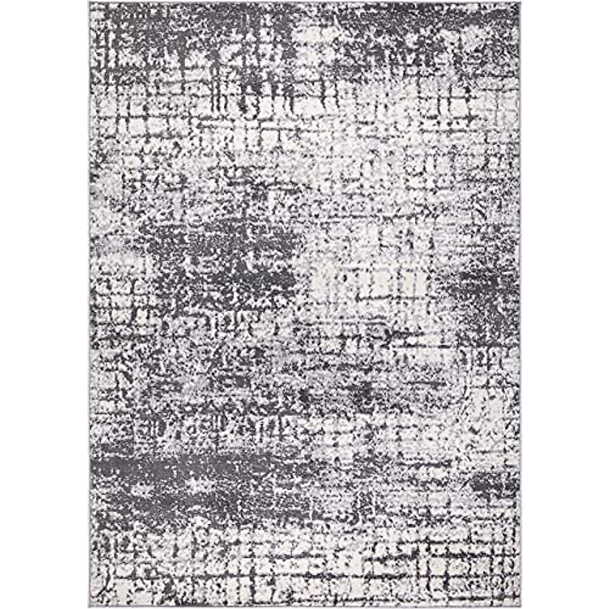 Rugshop Distressed Abstract Modern Area Rug 5' x 7' Gray