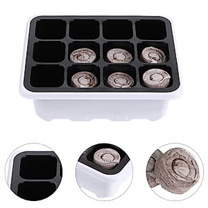 GANAZONO White Serving Tray 12pcs Garden Propagator Set Tray Kits with 12 Cell and Cubes Starter Tray with Dome and Base Plant Germination Tray for Growing and Cloning Flower Pot Trays