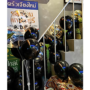 Black balloons 100 Pack + 10 Packs of Black Confetti Balloons, 12 inch Black Latex Balloons - Suitable for Weddings, Graduations, Black Birthday Balloon Party Decorations