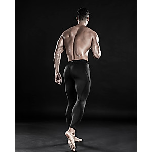 DRSKIN Compression Cool Dry Sports Tights Pants Baselayer Running Leggings Yoga Rashguard Men (M, Black)