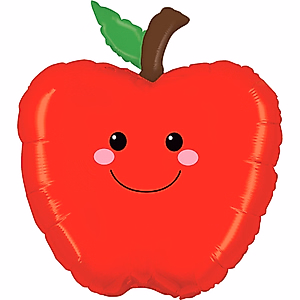 Betallic ONE 26&quot RED APPLE NEW BALLOON PARTY CIDER FOIL PRODUCE PALS FARMER'S MARKET VEGGIE FARM STAND, Multicolor