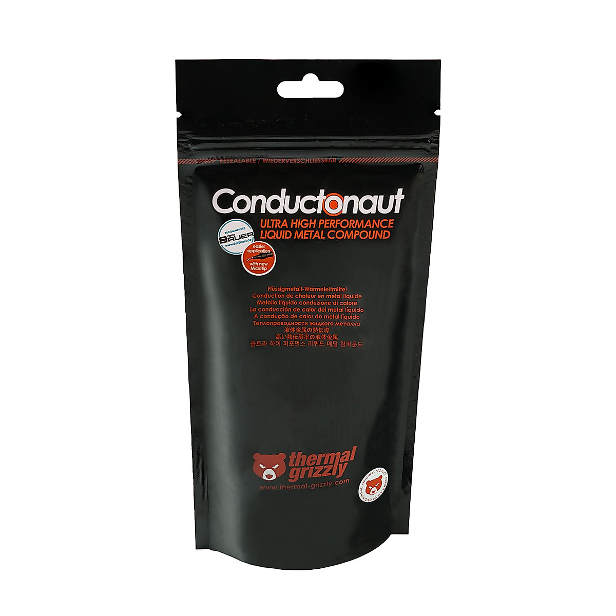 Thermal Grizzly Conductonaut Thermal Grease - 1 Gram Set + 3X Extra Applicators - Liquid Metal Thermal Paste for Cooling The CPU, GPU