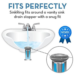 SINKRING The Ultimate Bathroom Sink Drain Protector Hair Catcher/Strainer/Snare (Gray)