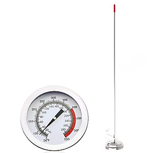 Lightbeam 16" Long Stem Deep Fry Thermometer with Clamp (2 Pack), Instant Read 2" Dial Meat BBQ Thermometer for Deep Fry, Grill, Turkey, Candy, Coffee etc
