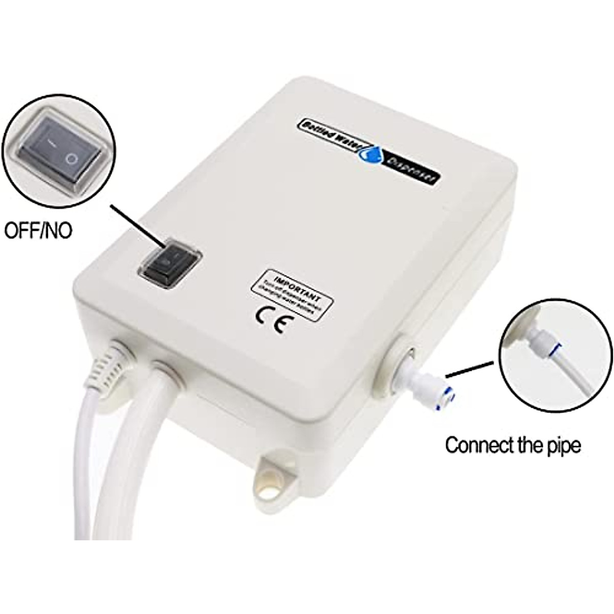 TDRSUPER Bottle Water Dispenser Pump System Self-Priming 110V AC US Plug Drinking Water Pump Single Tube Food Grade Suitable for Coffee/Tea Maker, Water Dispenser, Refrigerator, Ice Maker