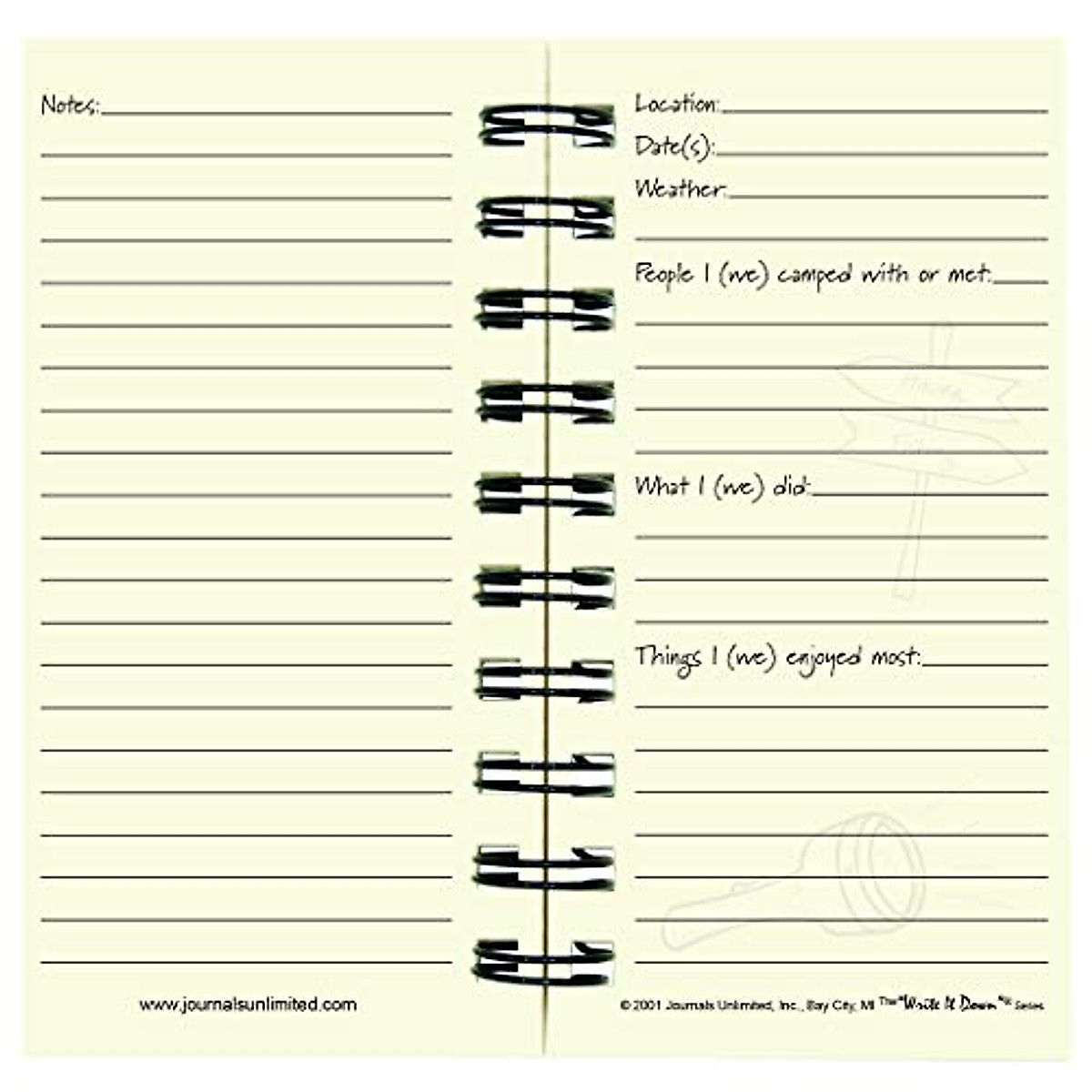 Camping, The Campers Journal - MINI Kraft Hard Cover (prompts on every page, recycled paper, read more...)