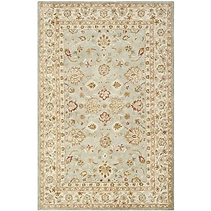 SAFAVIEH Antiquity Collection 5' x 8' Grey Blue / Beige AT822A Handmade Traditional Oriental Premium Wool Area Rug