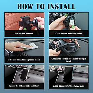 Dashboard Phone Holder,Powerful Vacuum Suction+Flexible Arm 360 Adjustable Car Phone Holder Mount Clip,Most Stable Phone Holder for Car Compatible with iPhone 14 Plus/Pro Max XR XPlus