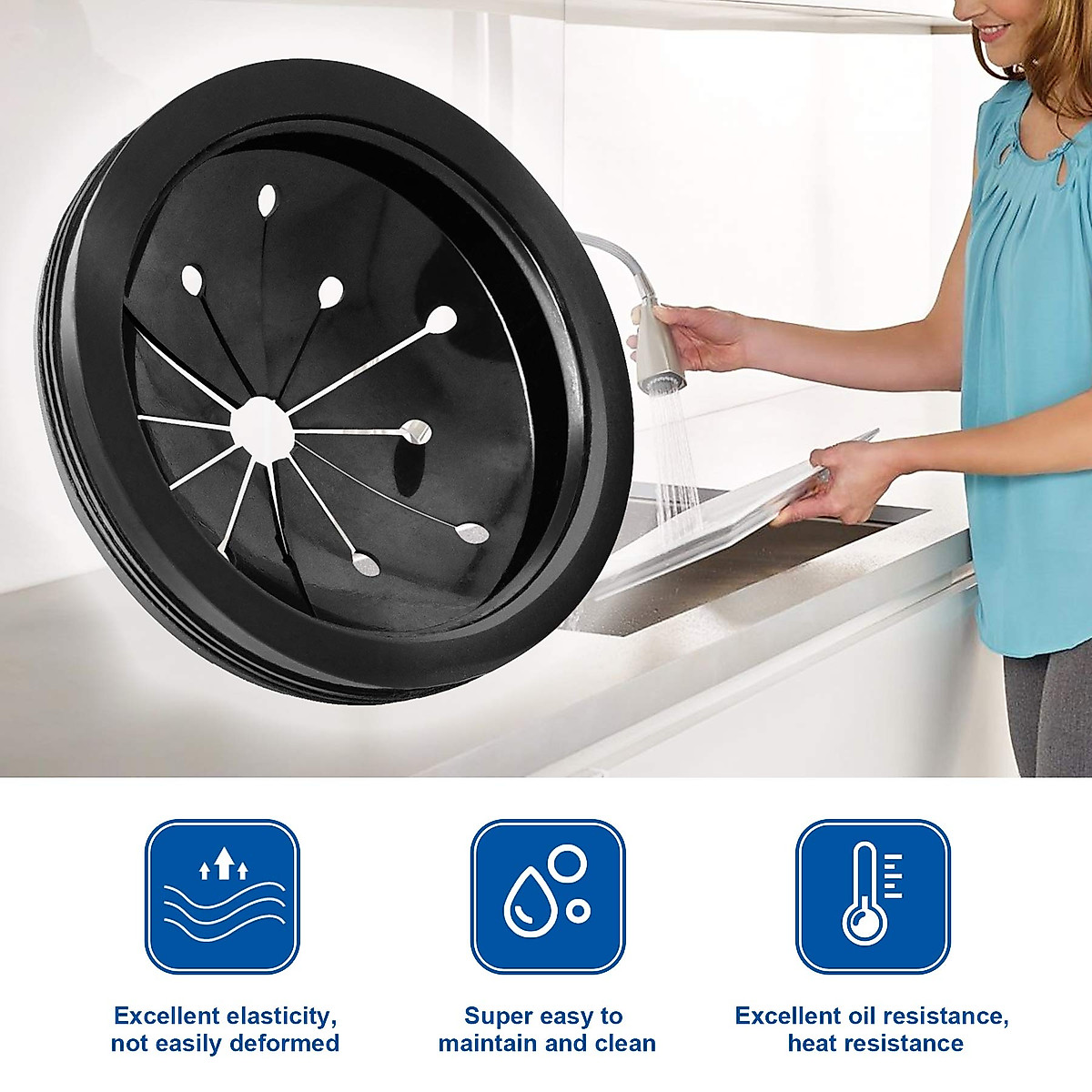 2 PCS Garbage Disposal Splash Guard Sink Baffle, Food Waste Disposer Accessories for Waste King, Whirlaway and GE Models (3 1/8 Inch) by CLEESINK