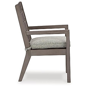 Signature Design by Ashley Hillside Barn Outdoor Dining Arm Chair, Set of 2, 25" W x 27" D x 37" H, Light Brown & Light Gray