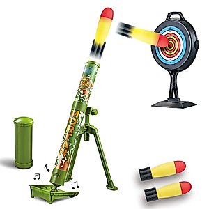 deAO Launcher Toy Shooting Game Toy Play Set with Music Function, Adjustable Elevation and Foam Rocket Missiles Included – Great Indoor and Outdoor Fun for Kids