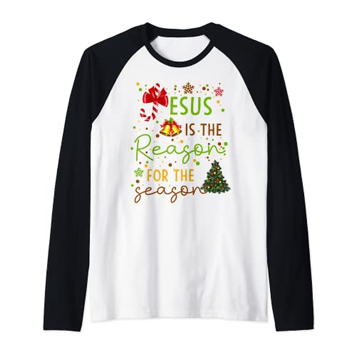 Christian Jesus The Reason Christmas Stocking Stuffer Gifts Raglan Baseball Tee