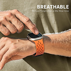 Magnetic Anti Sweat Sport Band/Strap for Apple Watch, Waterproof Breathable Silicone Correas. Para Compatible with iWatch Ultra SE Series 10/9/8/7/6/5/4/3/2/1,For Women Men, 42mm 44mm 45mm 46mm 49mm