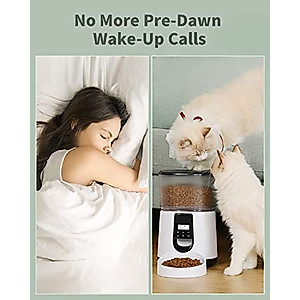 Automatic Cat Feeders, 4L Pet Food Dispenser with Programmable Timer, Dry Food Meal Portion Size Control, Pet Food Feeder for Small & Medium Cats Dogs, Desiccant Bag, Voice Recorder
