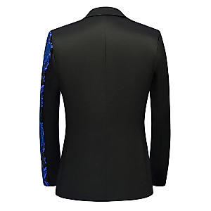 Men Black Sequin Shiny Prom Suit Jacket One Button Slim Fit Sport Coats and Blazers Tuxedo for Wedding Banquet
