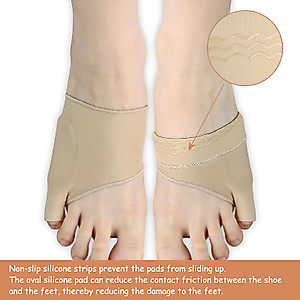 Jianlida Bunion Relief Sleeve - Toe Splint and Pinky Toe Separator for Men and Women - Toe Spacer Socks - Elastic Cushions with Silicone Pads for Comfort and Protection All-Day Wear (Size: L)