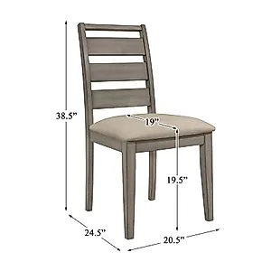 Lexicon Bainbridge 19.5" Wood Dining Room Side Chair in Gray (Set of 2)