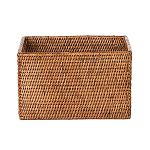 KOUBOO La Jolla Rattan Shelf Handles, Small, Honey-Brown Storage Basket,