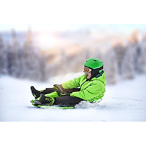 Gizmo Riders 2-Seater Ski Sled with Differential Steering System and Deep Digging Brake - Stratos Electric Blue