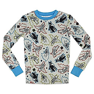LEGO Batman Pajama Set For Boys, 4-Piece Cotton Blend, Blue/Black, Size 4
