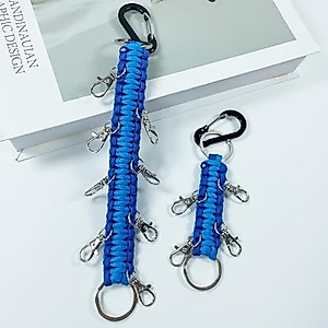 Cheer Bow Holder - Cheerleader Backpack Bow Organizer - Durable Paracord Hair Bow Hanger Cheer Bag Accessories - Cheerleading Gift for Cheer Teams - Blue/2 Pack